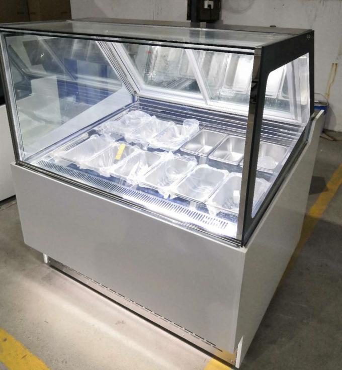 Sliding Door Ice Cream Display Fridge Commercial Gelato Freezer Showcase