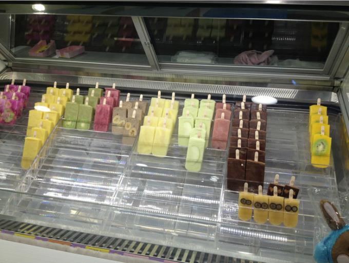 Curved Glass Door Ice Cream Refrigerator Frozen Popsicle Display Cabinet