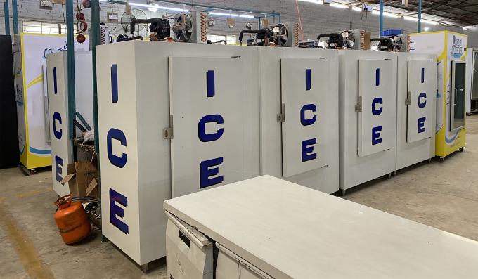 Commercial Outdoor Bagged Ice Storage Freezer, Fan Cooling Ice Cube Freezer