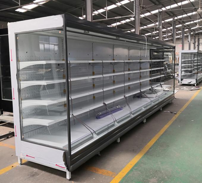 Supermarket Open Chiller / Commercial Chiller Air Curtain Upright Cooler
