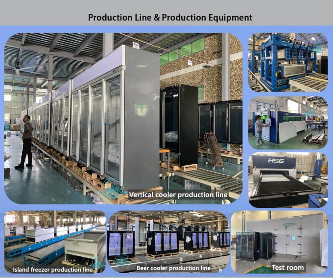 Front And Rear Open Glass Door Beverage Cooler , Soft Drink Display ...