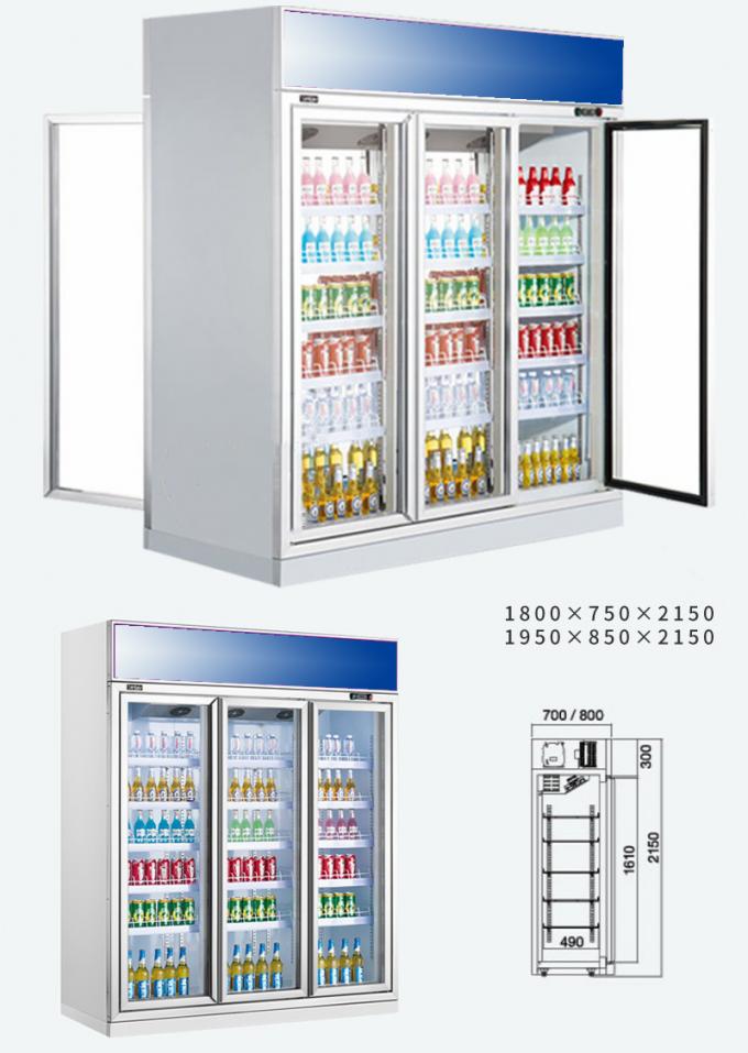 Front And Rear Open Beverage Cooler Upright Cooler Convenience Store ...