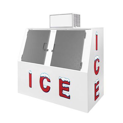 Commercial 2 Doors Bagged Ice Cube Merchandiser Storage Freezer Box ...