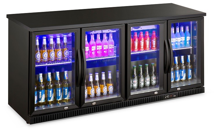 Commercial Beer Fridge 4 Glass Door Mini Drink Fridge Beer Cooler ...