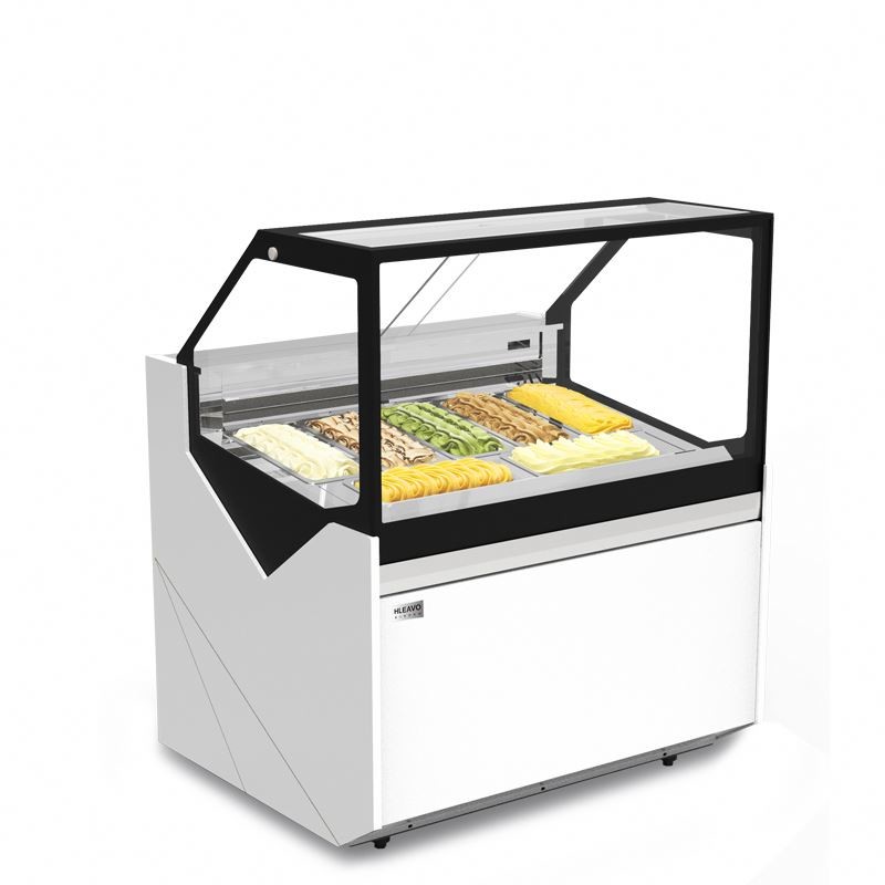 Ice Cream Refrigerated Showcase Freezer , 6 trays Gelato Storage Freezer