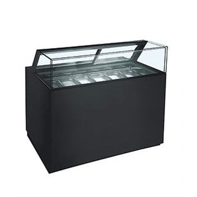 Stainless Steel Frozen Ice Cream Showcase Gelato Display Cabinet