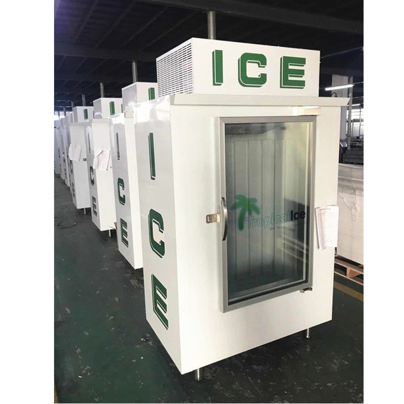 Glass Door Indoor Ice Storage Freezer Bagged Ice Cold Storage