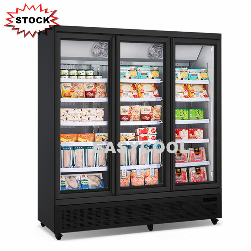 Ice Cream Upright Display Freezer 1200L Glass Door Vertical Showcase ...