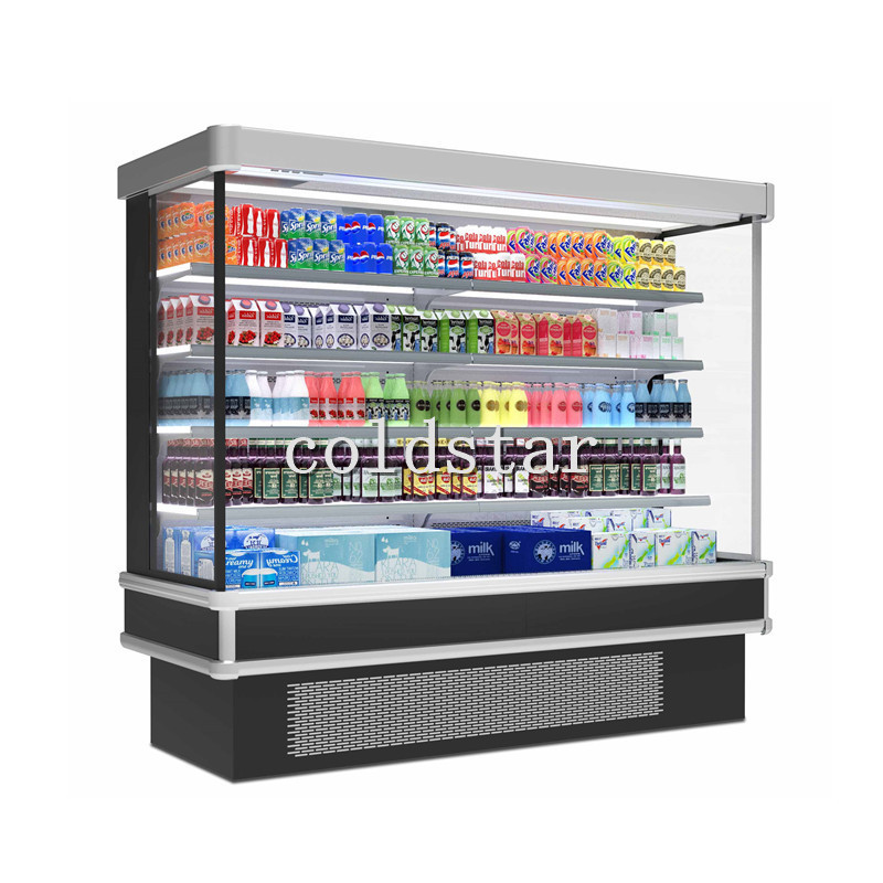 Supermarket Showcase Refrigerators Large Beverage Coolers Fruits Open ...