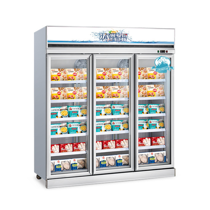 Upright gelato freezer refrigerator Commercial Frozen food ice cream ...