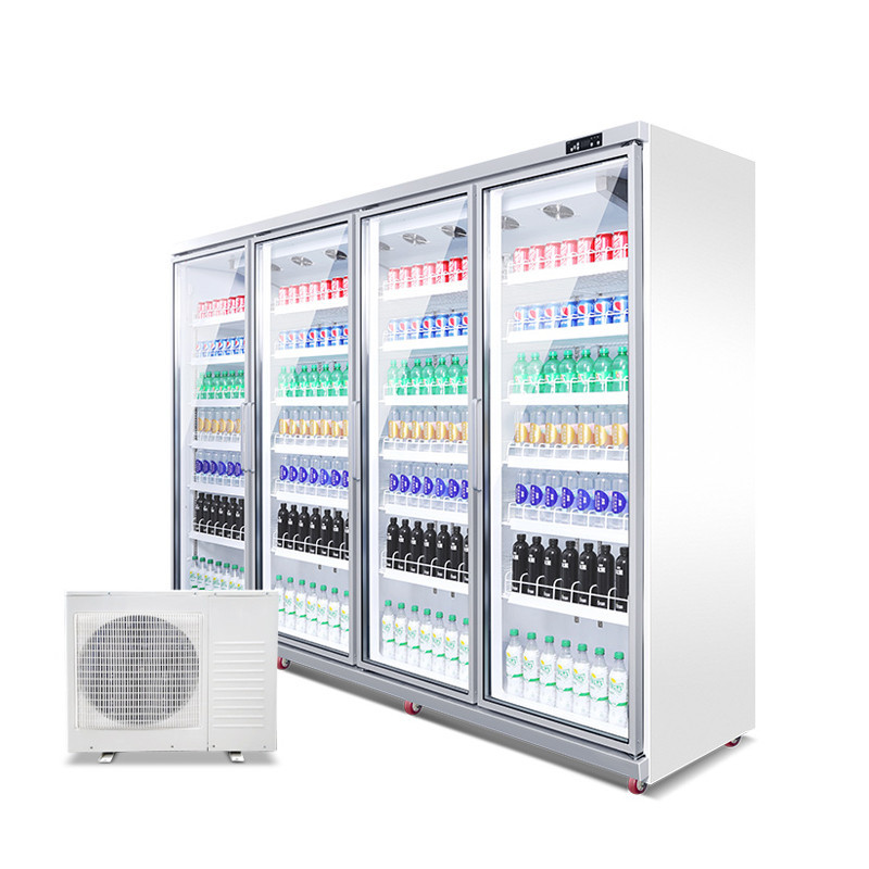 With remote system Vertical glass door display showcase supermarket ...