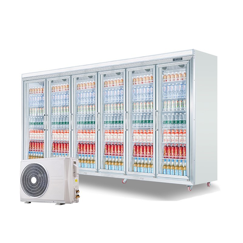 4/5/6- Doors Split Type External Condensing Unit Drink Display Fridge ...