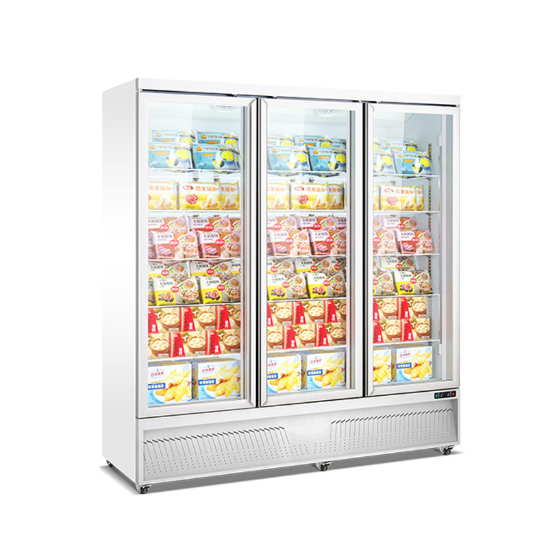 Commercial 3 Doors Vertical Display Freezer Supermarket Refrigerated ...
