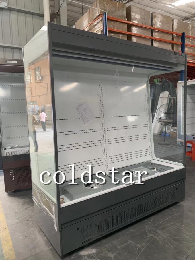 Supermarket milk chiller open multi-deck refrigerator fruit display ...