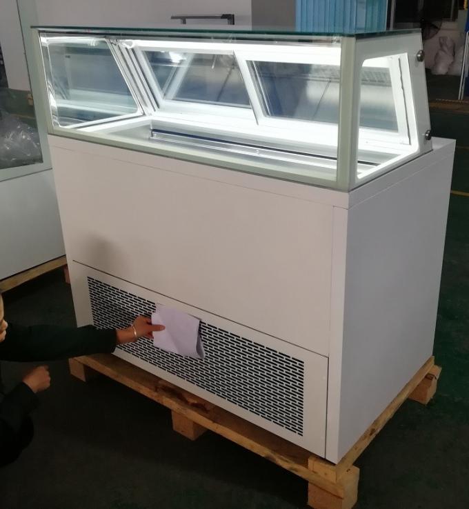 Ice Cream Refrigerated Showcase Freezer , 6 trays Gelato Storage Freezer